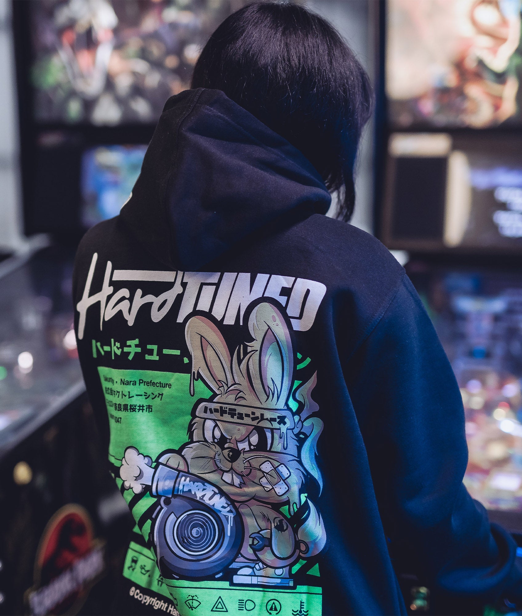 Turbo Bunny Hoodie - Black - Hardtuned