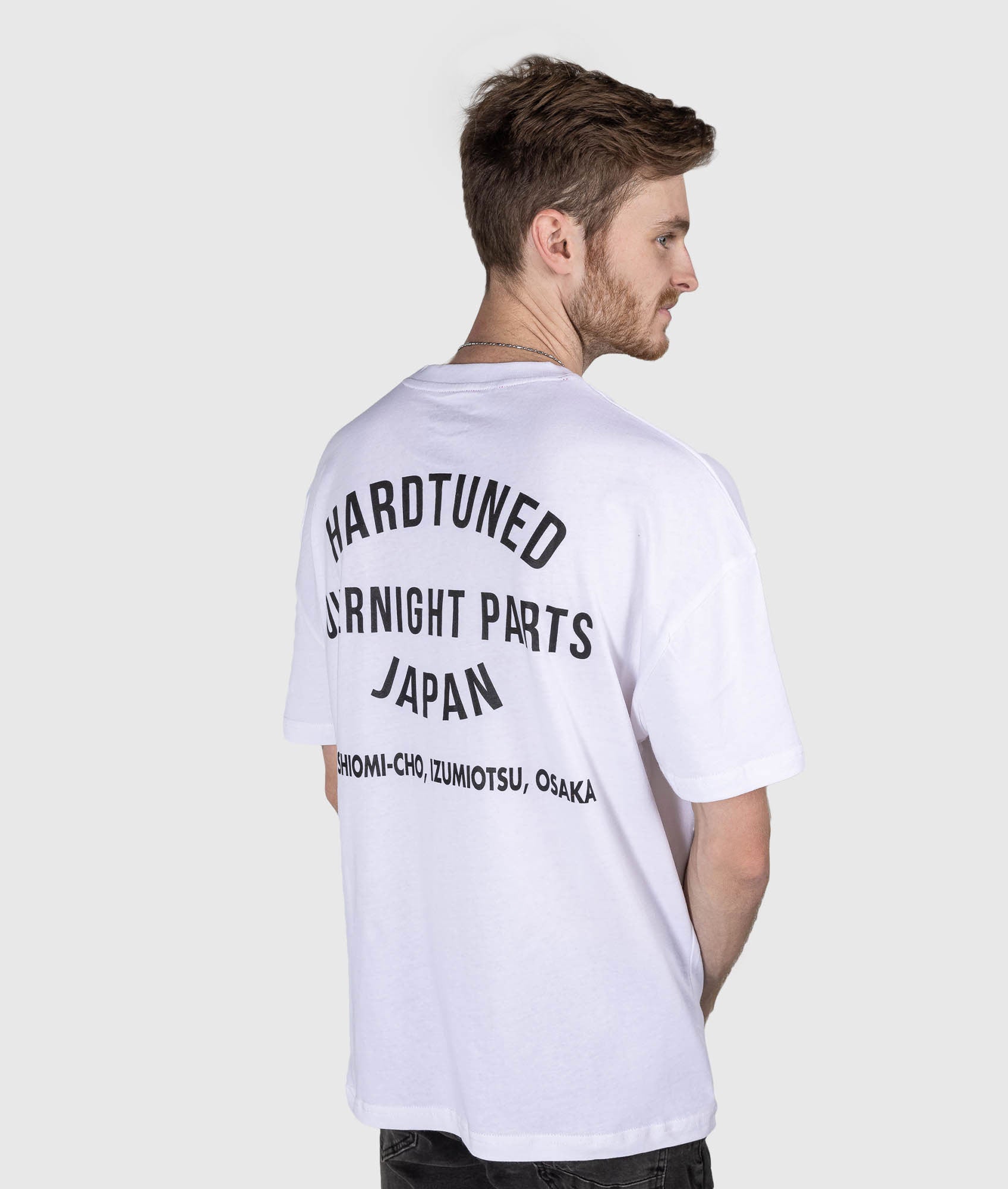 Oversized Overnight Parts Tee - White – Hardtuned
